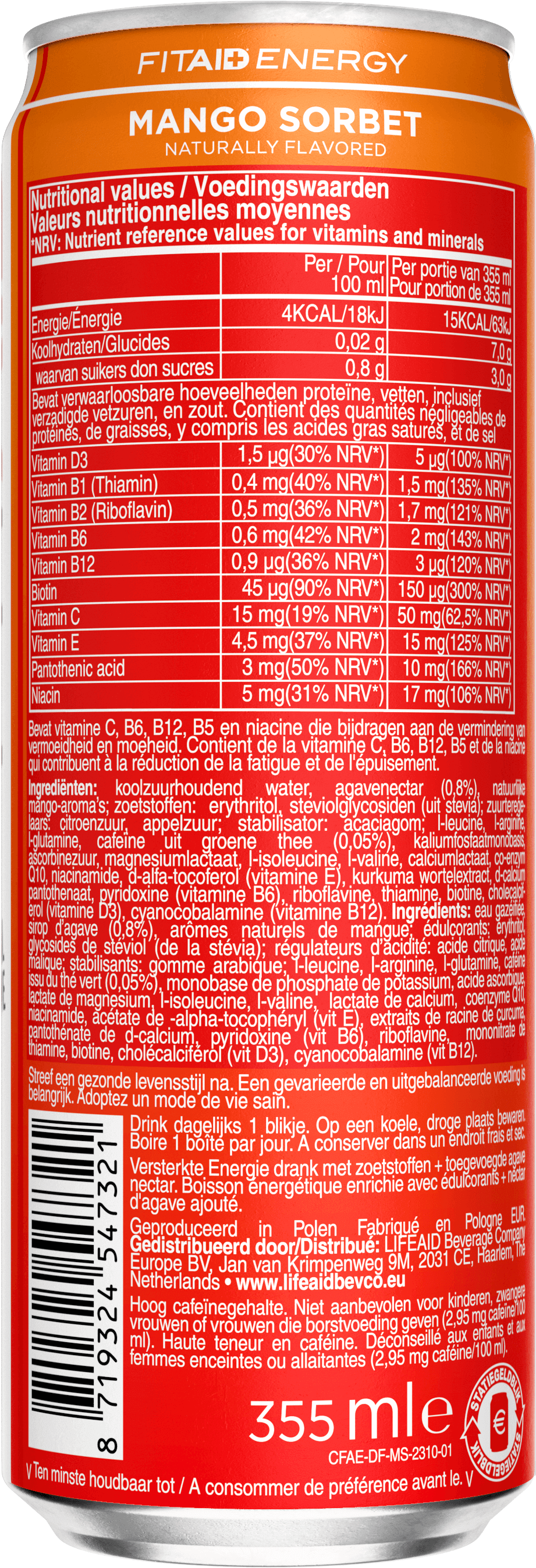 FitAid Energy by LIFEAID | Clean Recovery Blend for Your Active Lifestyle